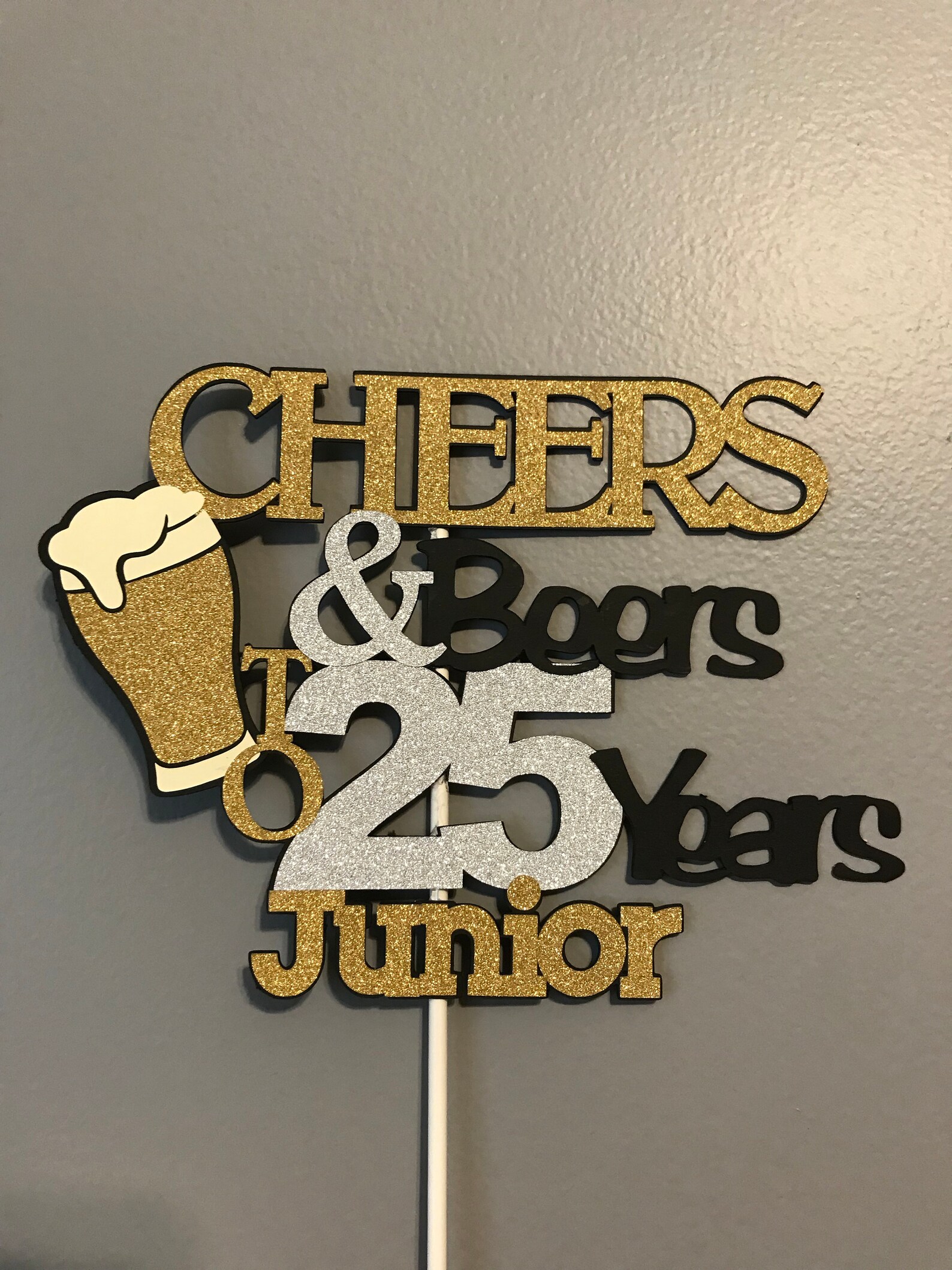 Cheers & Beers Cake Topper With Added Name and Customizable - Etsy