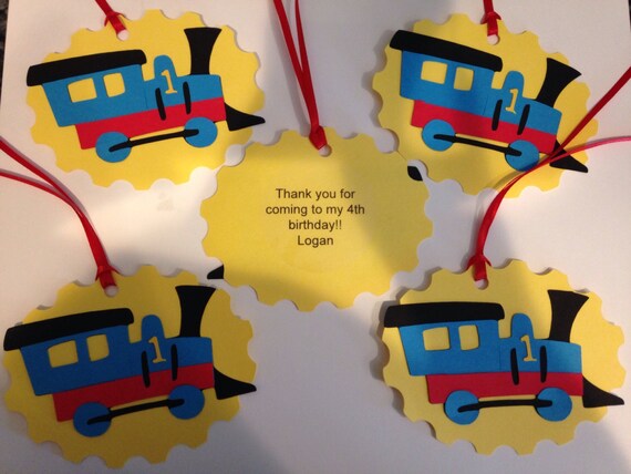12 Large Train Favor Tags with Message | Etsy