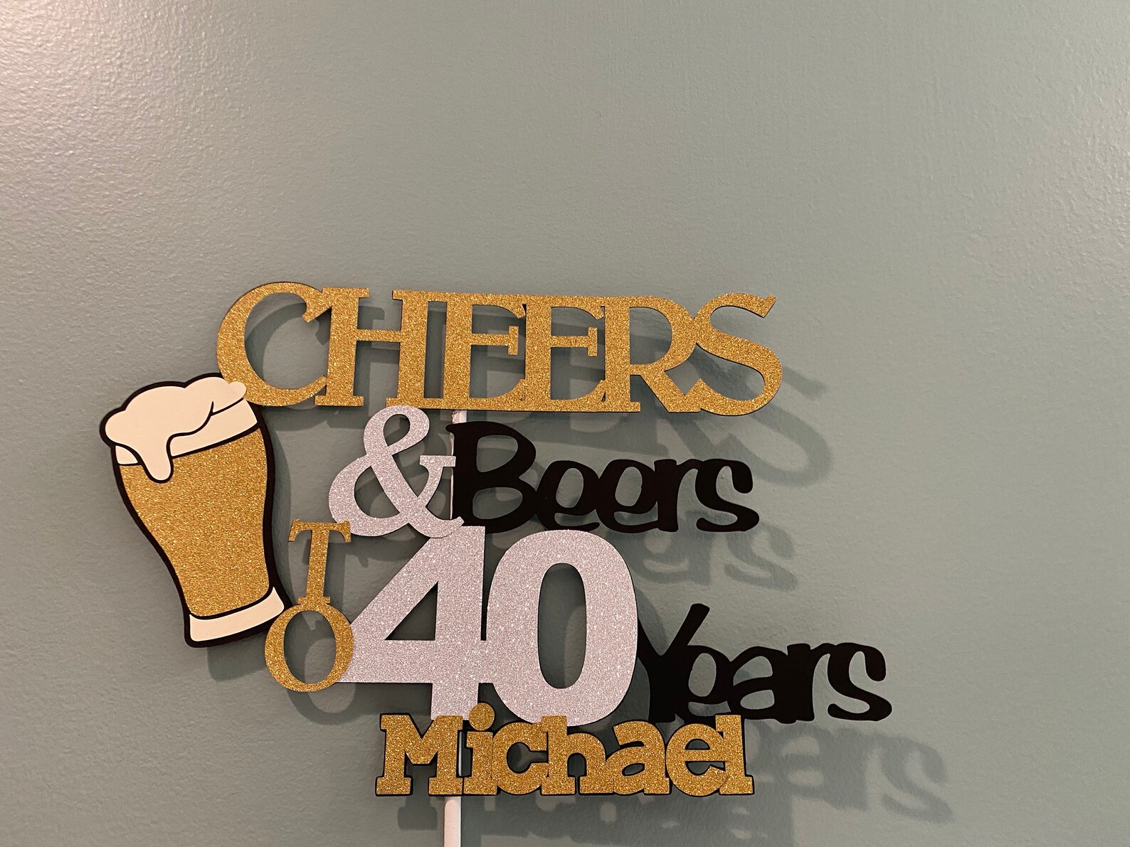 Cheers & Beers Cake Topper With Added Name and Customizable - Etsy
