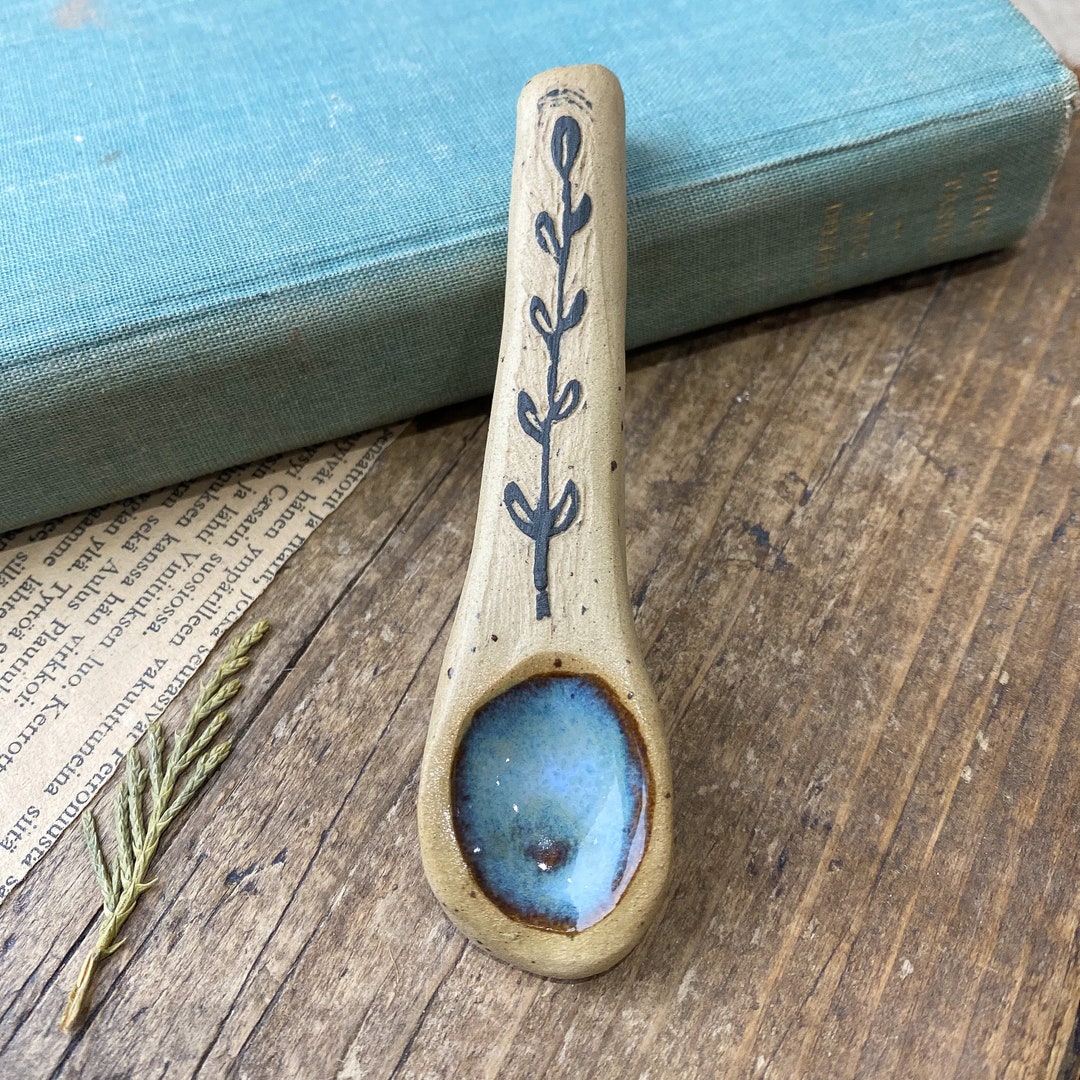 Rustic Ceramic Spoon, Salt Pot Spoon, Pottery Spoon - Etsy