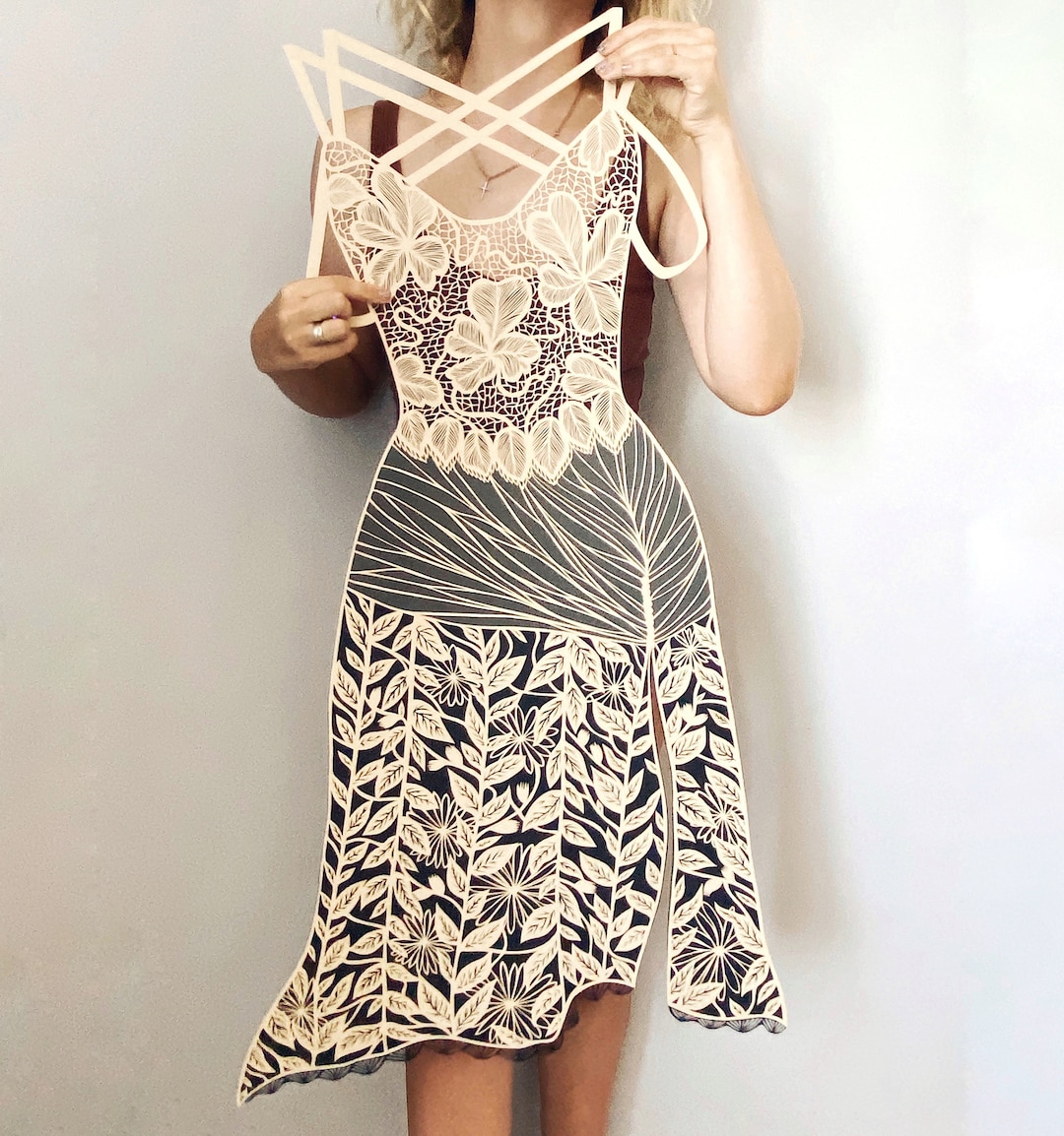 Paper Cut Artwork , Hand Cut Paper Dress “ Ivory “ Original Paper ...