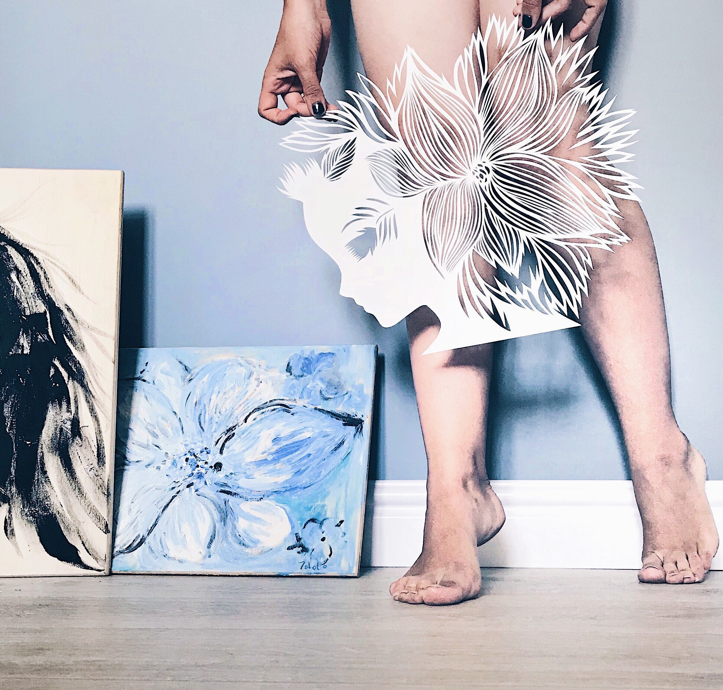 Paper Cut Artwork Hand Cut Paper Girl Flower - Etsy