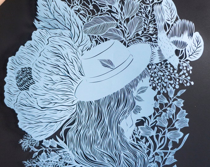Paper Cut Artwork Large Hand Cut Paper Art Bluebells | Etsy