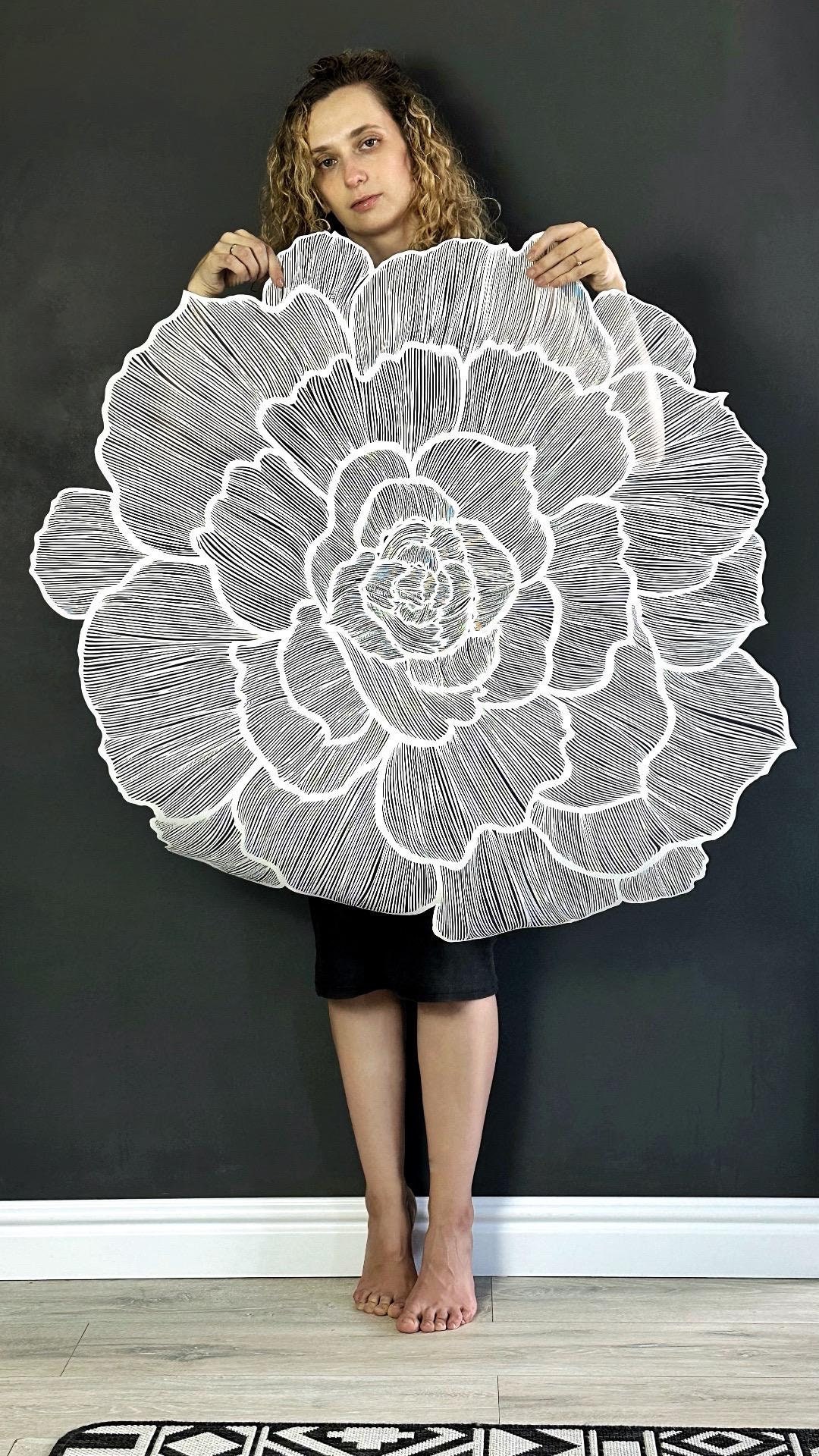 Paper Cut Artwork, Large Paper Art "flower " Original Paper Cutting in ...