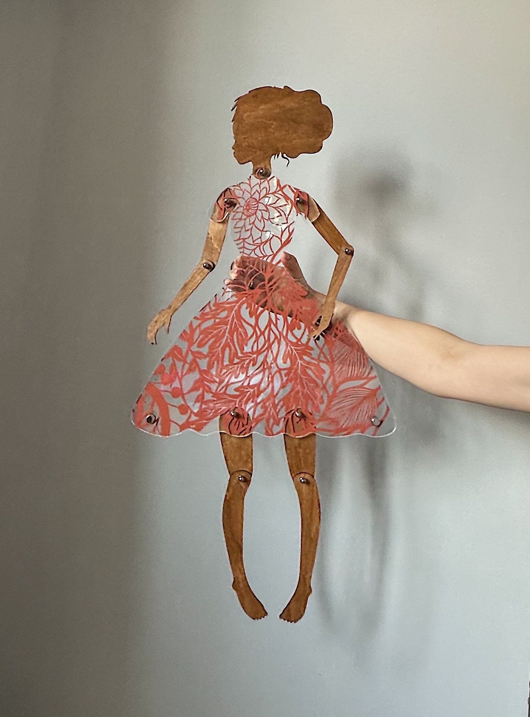 Transparent Frame Decorative Doll With Paper Cut Dress. Wall - Etsy