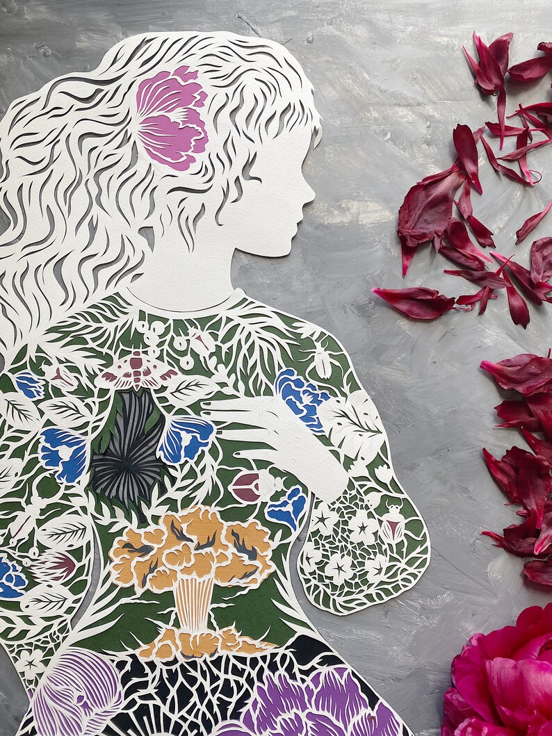 Paper Cut Collage Hand Cut Paper Art Work Trying to - Etsy