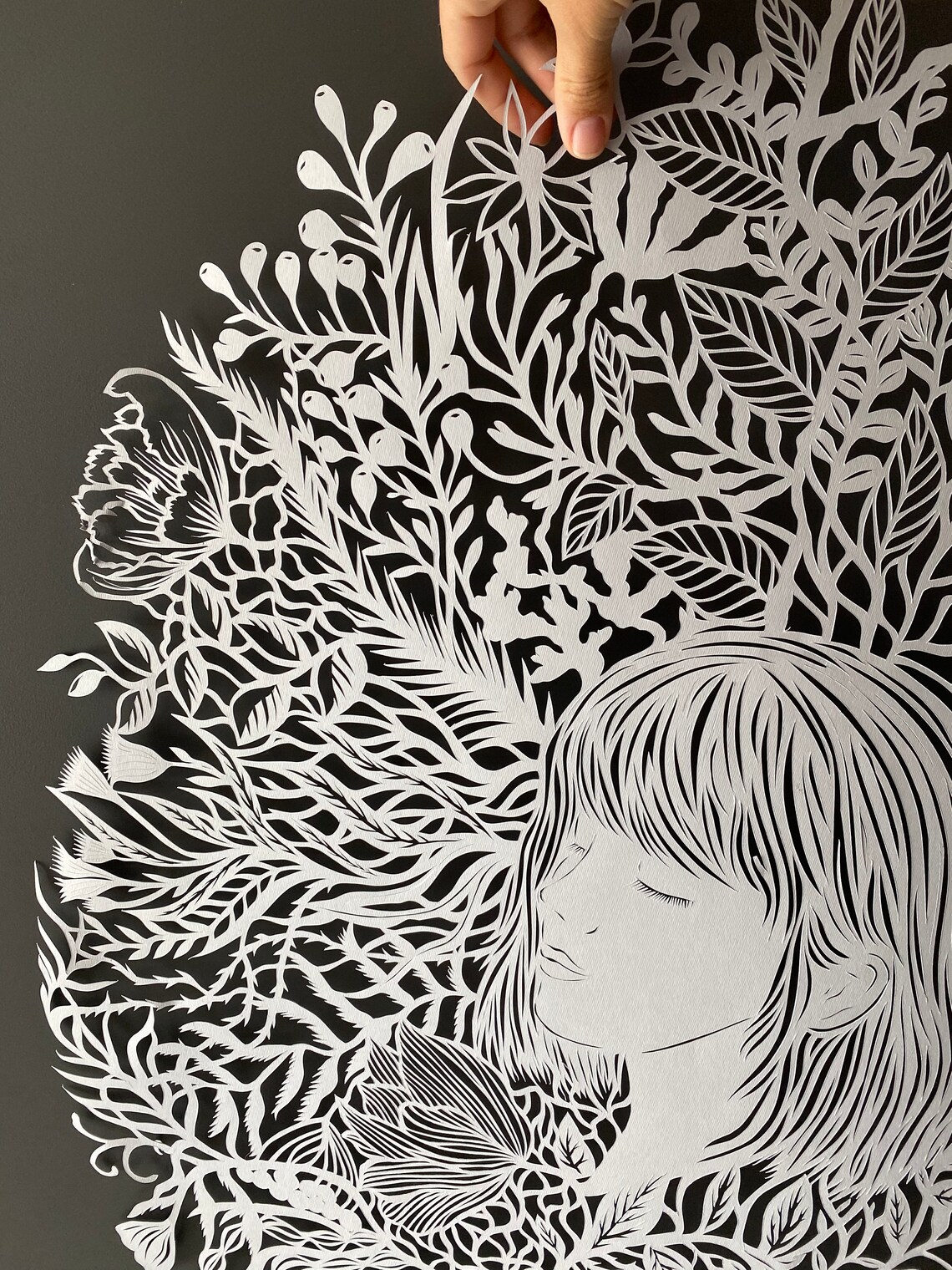 Paper Cut Artwork , Large Hand Cut Paper Art One Summer Evening ...
