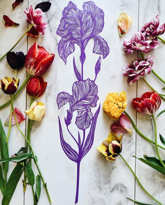 Paper Cutting Art Work irises Hand Cut Paper Art | Etsy