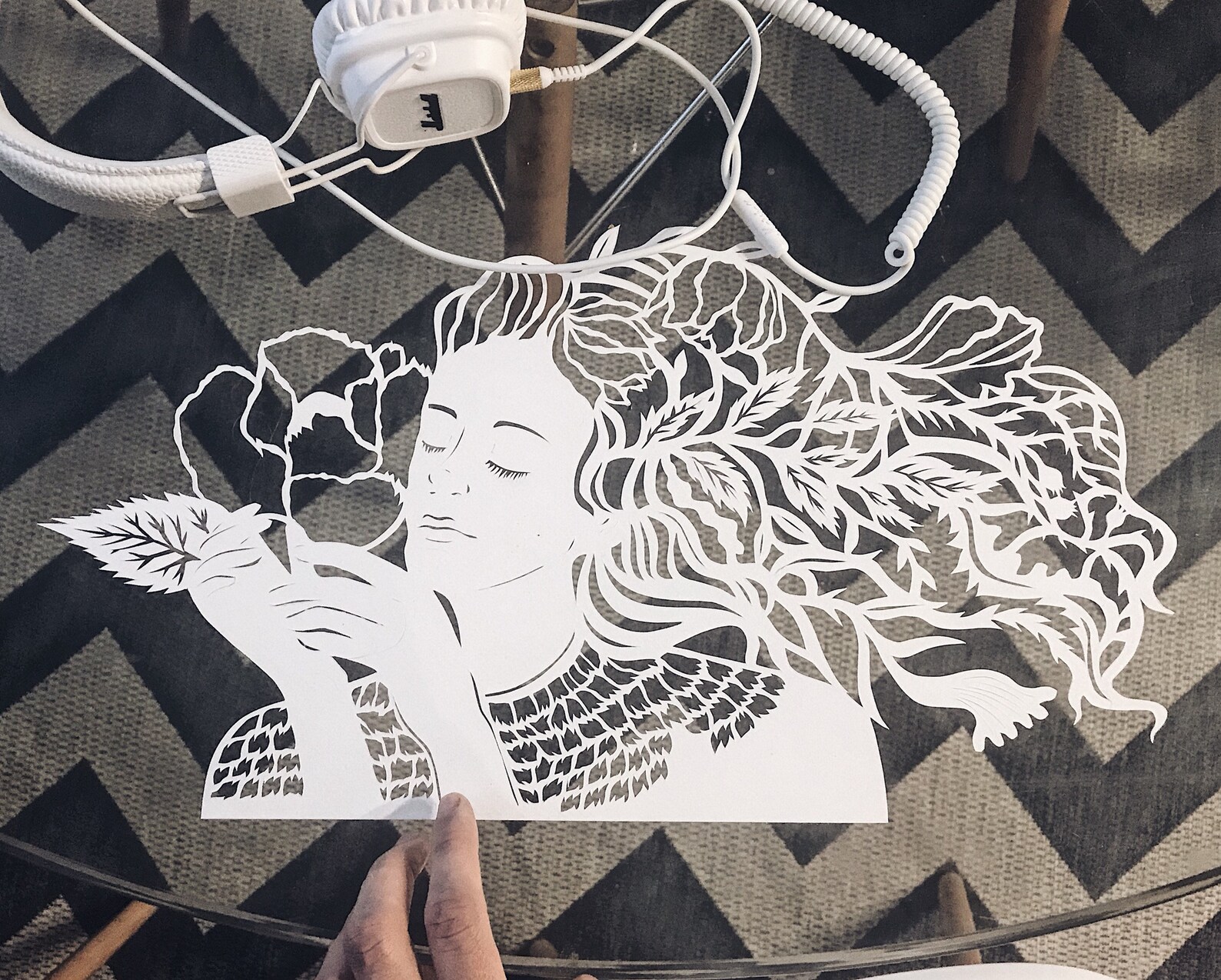 Small Paper Cut in White Color Lace Art Papercutting , Original Paper ...