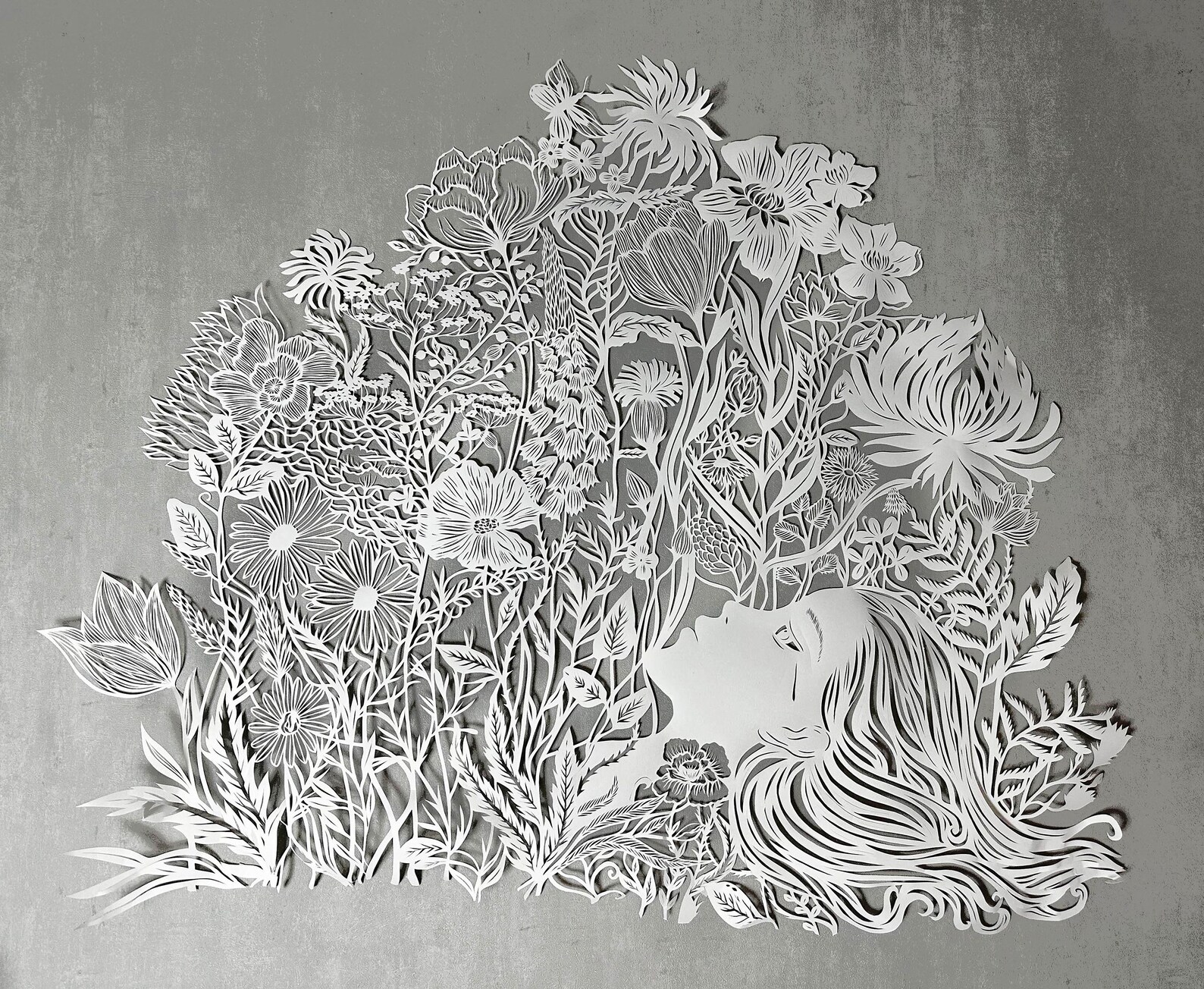 Large Hand Cut Paper Art " I Lie in the Grass and Wait for the War to ...