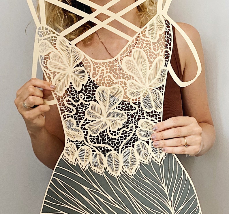 Paper Cut Artwork , Hand Cut Paper Dress “ Ivory “ Original Paper ...
