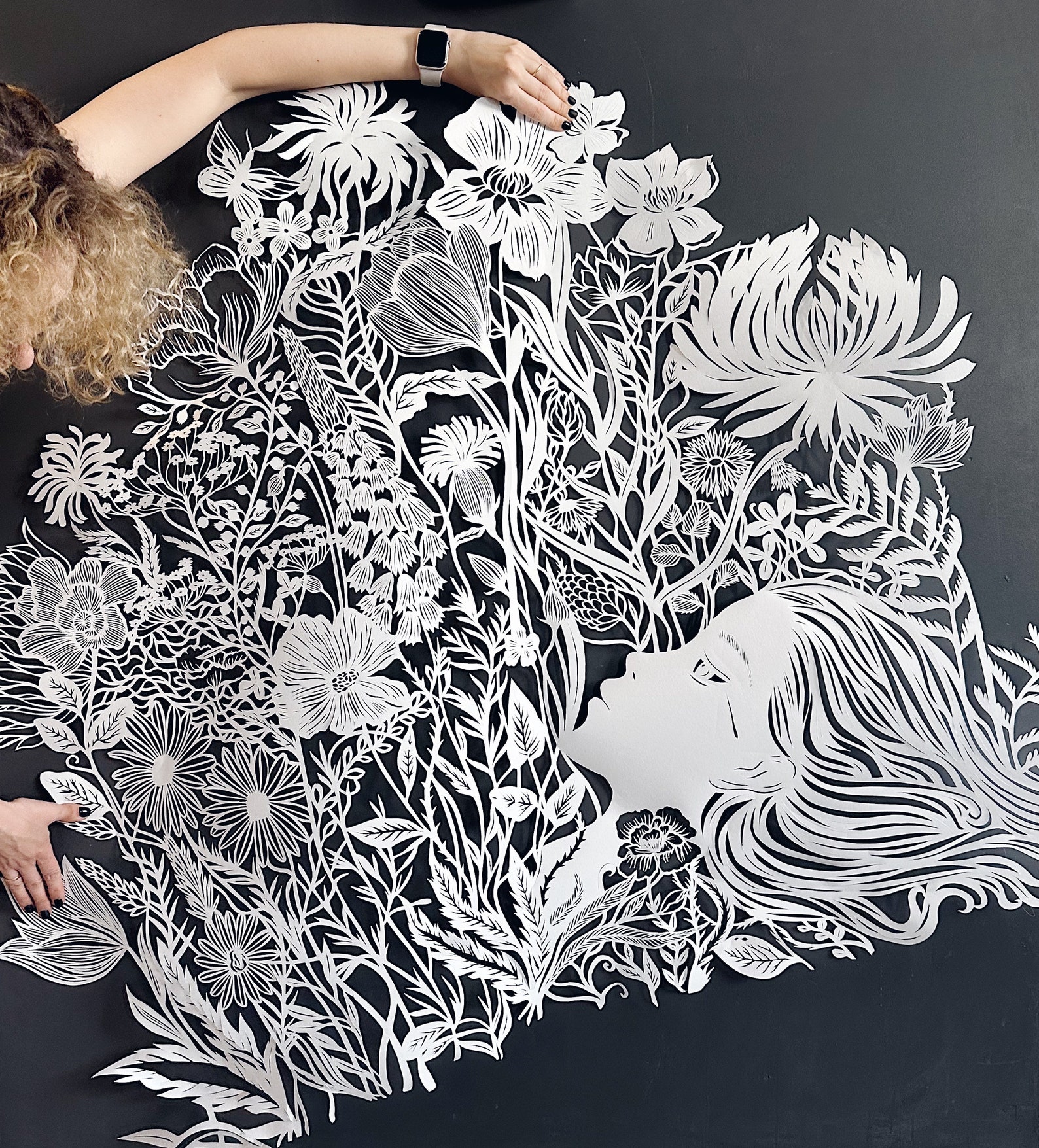 Large Hand Cut Paper Art " I Lie in the Grass and Wait for the War to ...