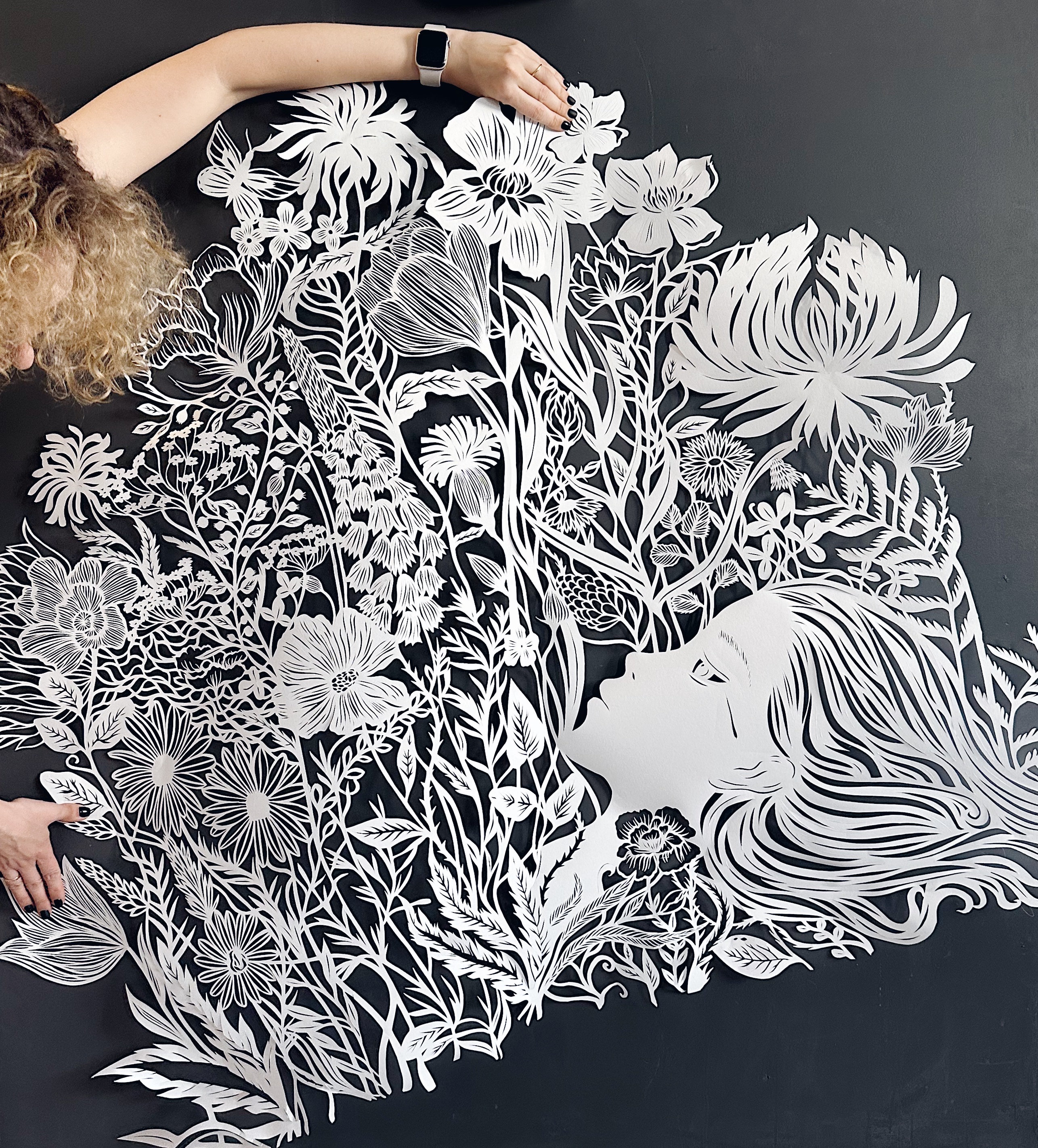 Large Hand Cut Paper Art " I Lie in the Grass and Wait for the War to ...