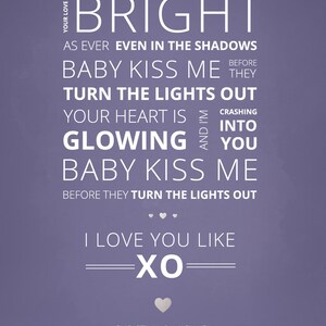 Custom Song Lyric Typography Art Print - Customize Lyrics, Names ...