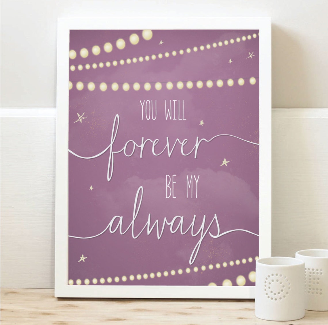 Forever My Always Typography Photography Print String Lights and ...