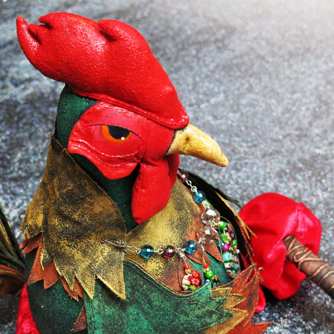 Soft Sculpture Rooster,interior Doll,handmade Toy,fabric Cockerel,soft ...
