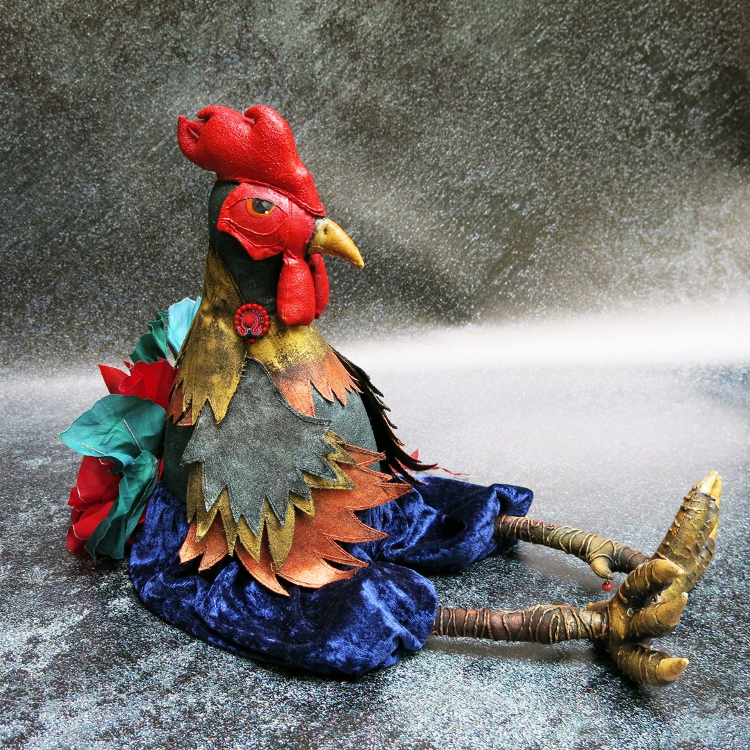 Soft Sculpture Rooster,interior Doll,handmade Toy,fabric Cockerel,soft ...