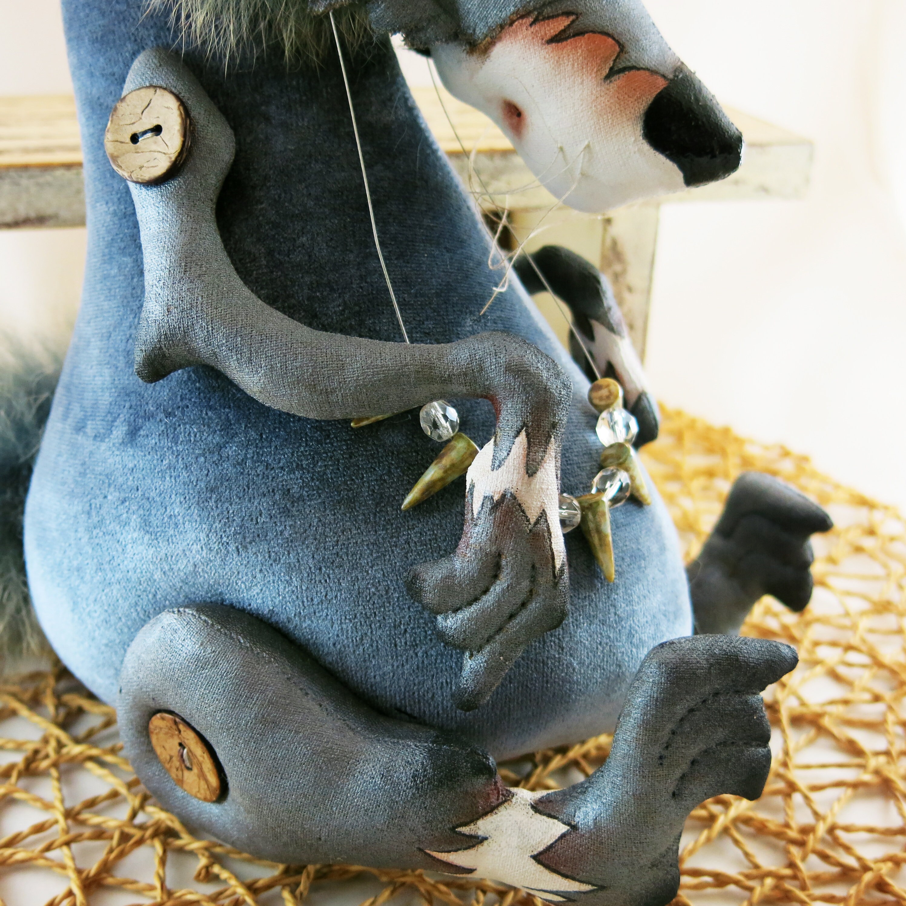 Gray Wolf Boy, Wolf Handmade Doll, Soft Toy, Wolf Stuffed Animal ...