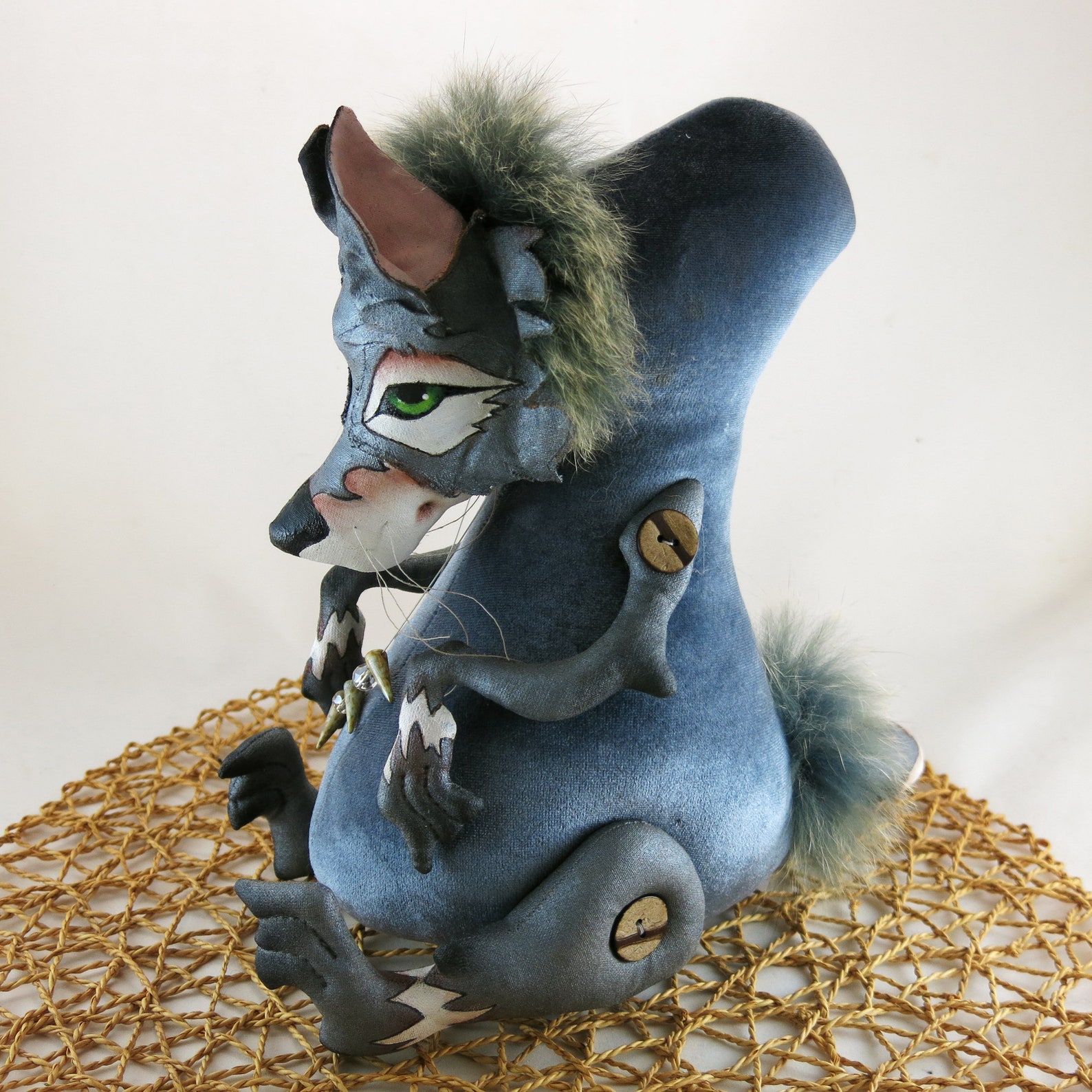 Gray Wolf Boy, Wolf Handmade Doll, Soft Toy, Wolf Stuffed Animal ...