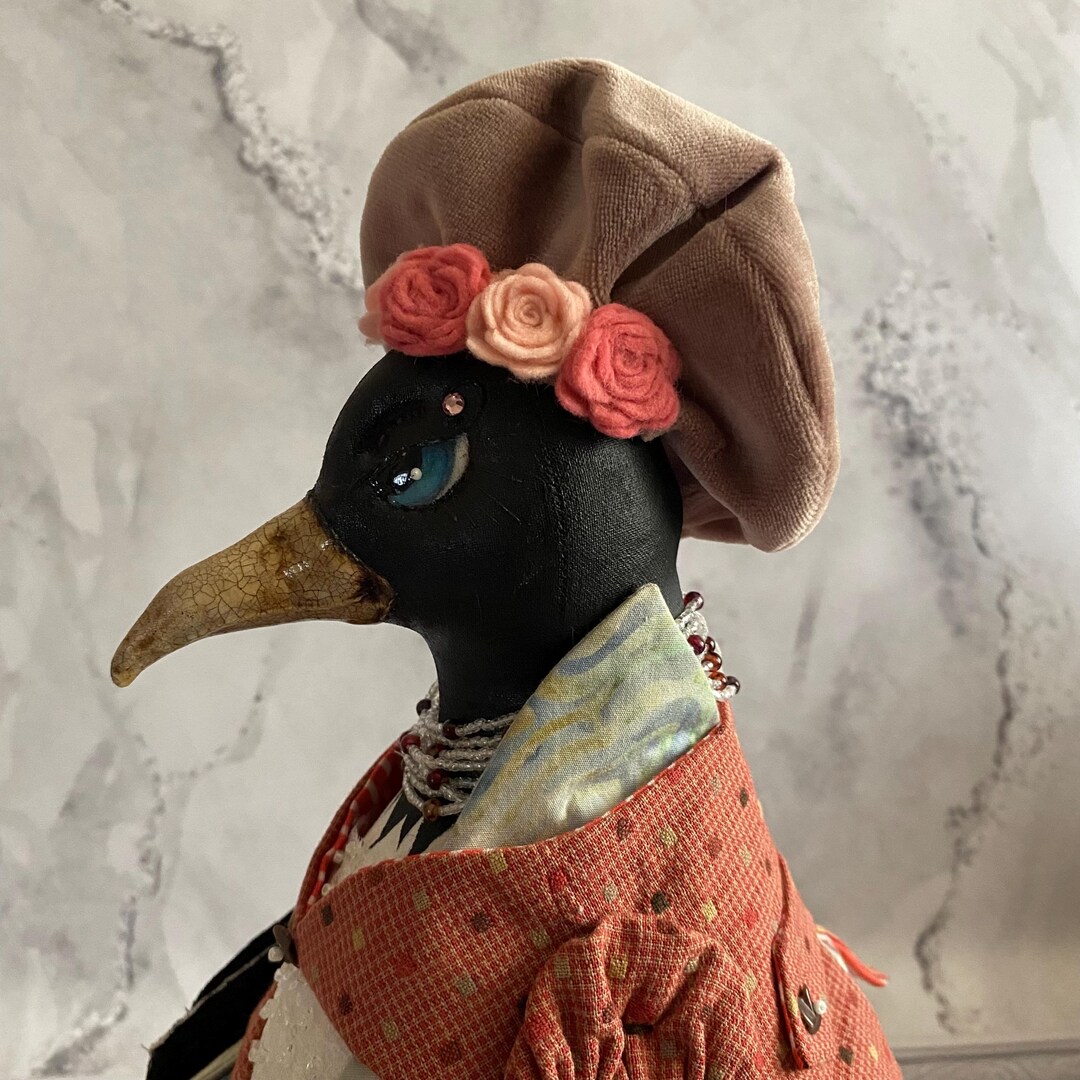 Handmade Magpie Soft Sculpture: Whimsical Home Decor - Etsy