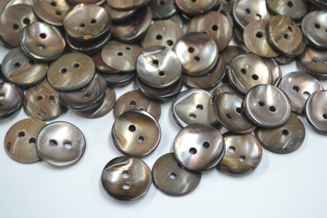 48 Pcs Natural River Shell Buttons Shell Button Brown | Etsy