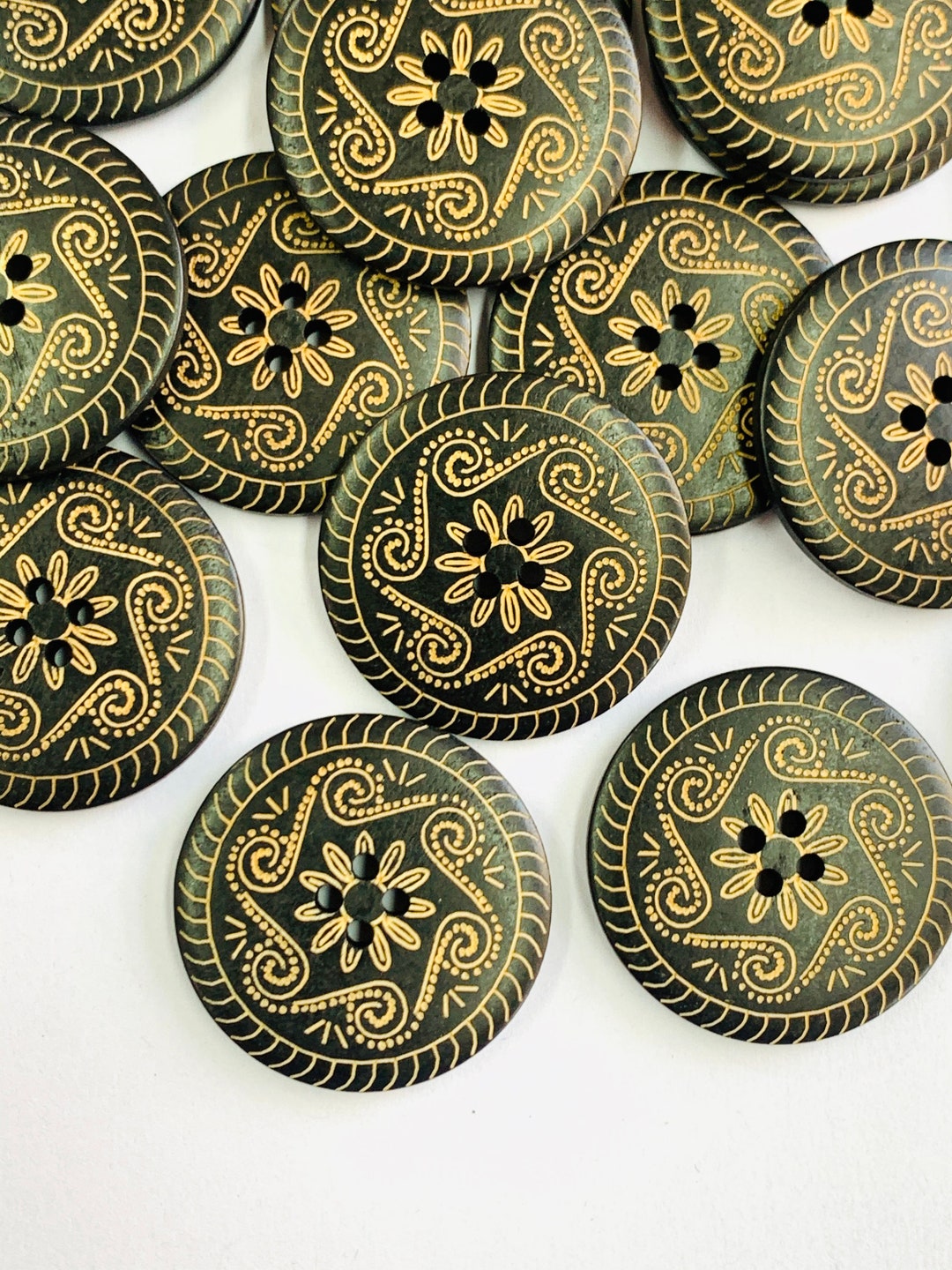 12 Pieces Natural Wood Button-very Big Buttons Extra Large - Etsy