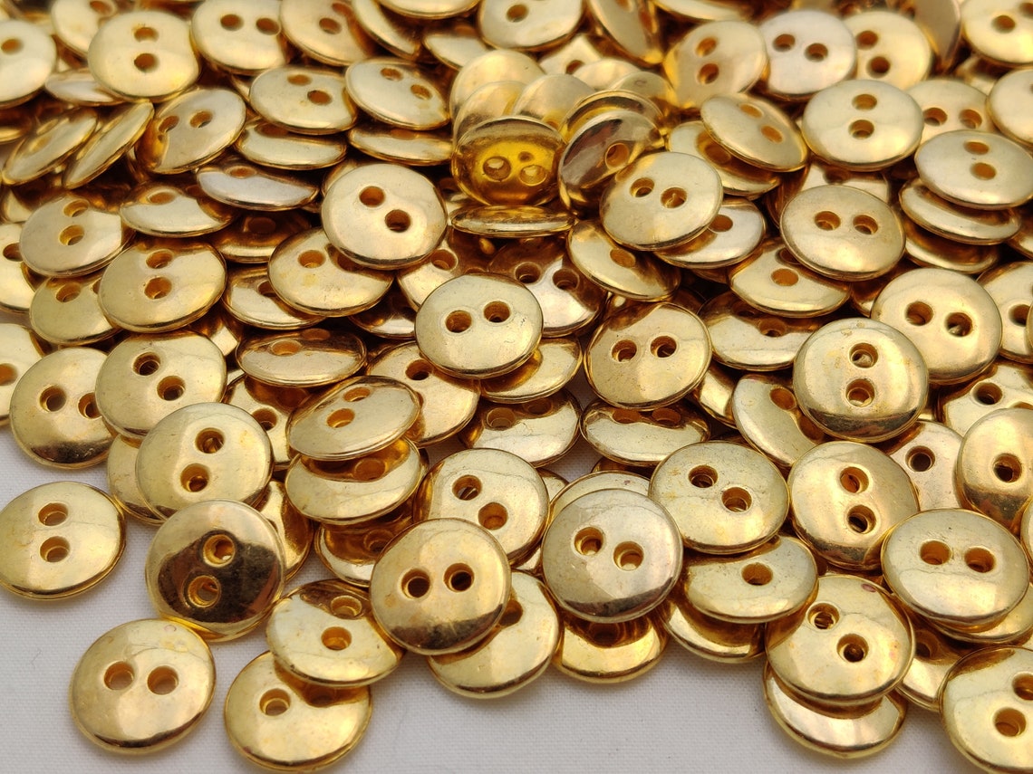 48 Pcs Very Small Golden Metal Buttons Shirt Buttons Kids | Etsy