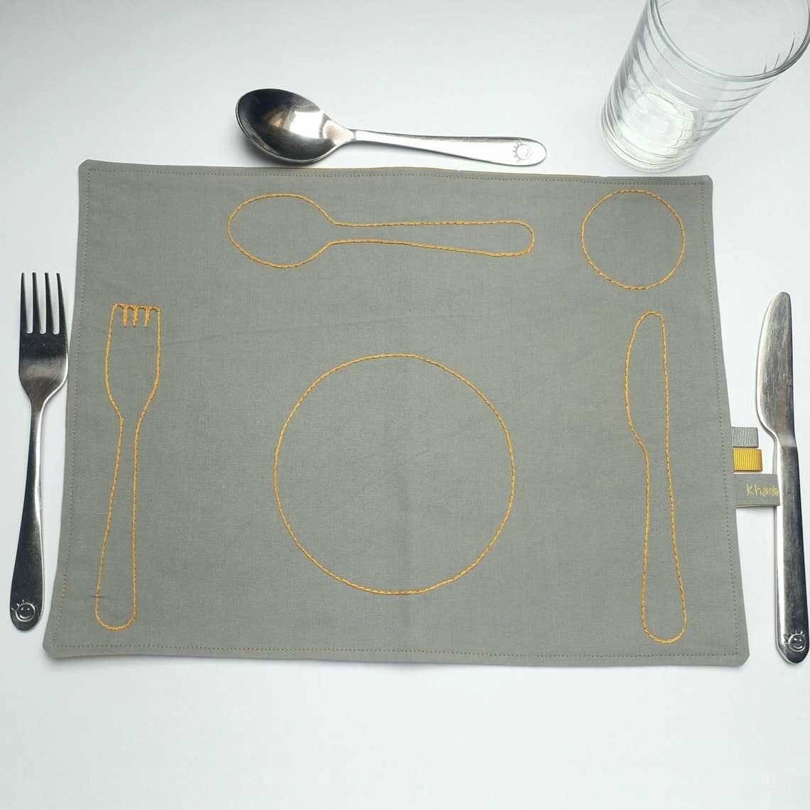 Hand Embroidered Place Setting Eco-Friendly Dining Mat | Etsy