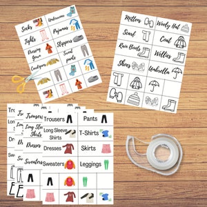 Winter Organisation Kids Clothing Labels, Preschool Printable Drawer ...