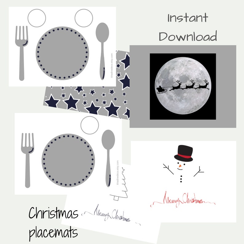 Winter / Christmas Themed Printable Placemat Bundle for Kids - Etsy