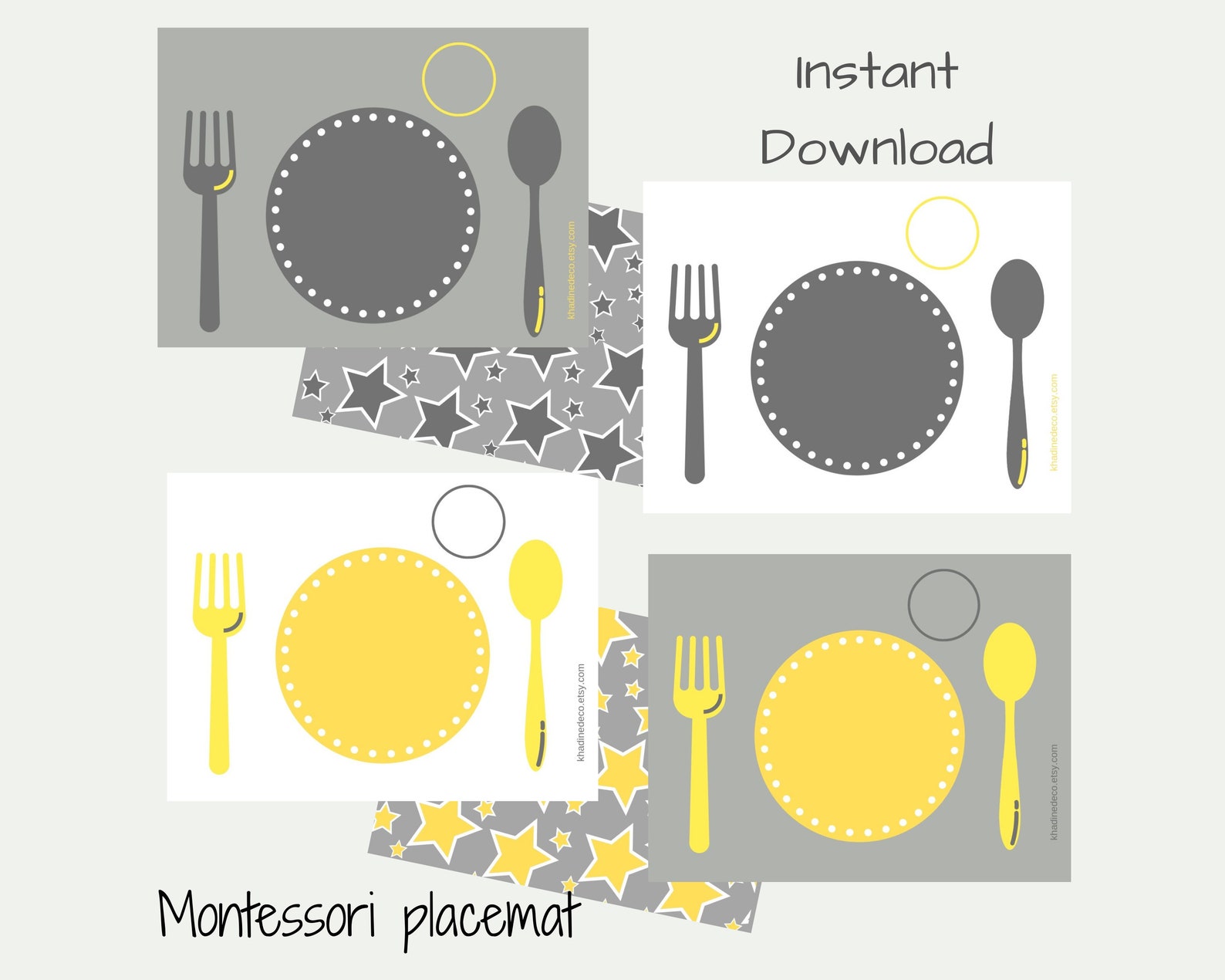 Printable Placemat Bundle for Kids Practical Life Preschool | Etsy