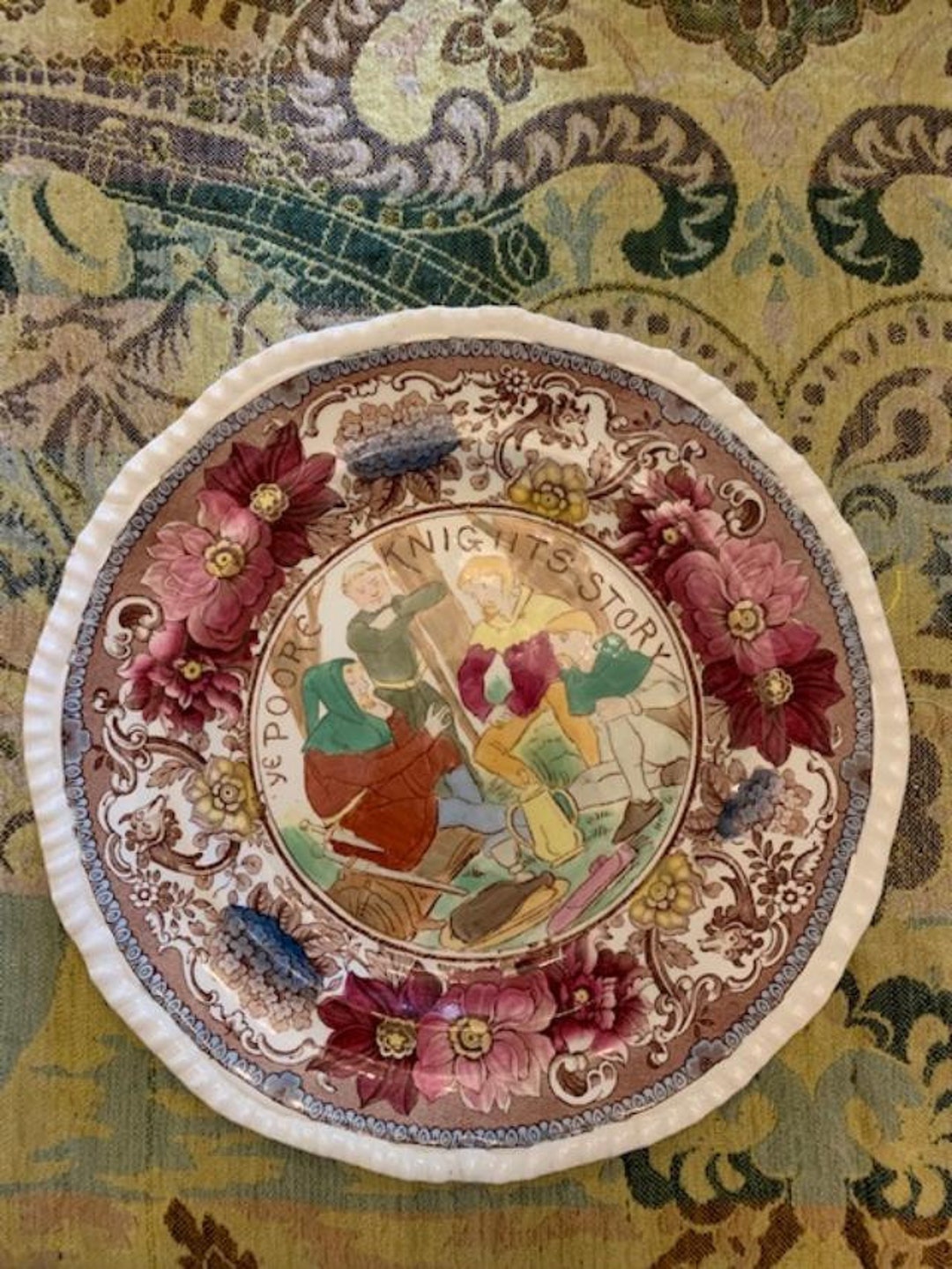 Vintage Copeland Spode Transferware Gadroon Edge Pattern 10 1/2 Inch ...