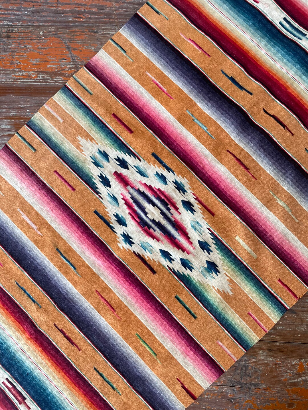 Vintage Orange Serape Runner - Etsy