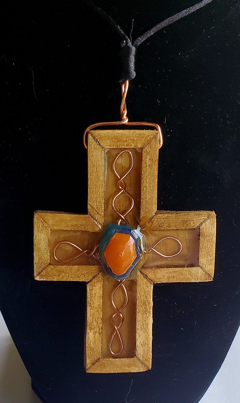 Wood and Epoxy Cross With Copper. - Etsy