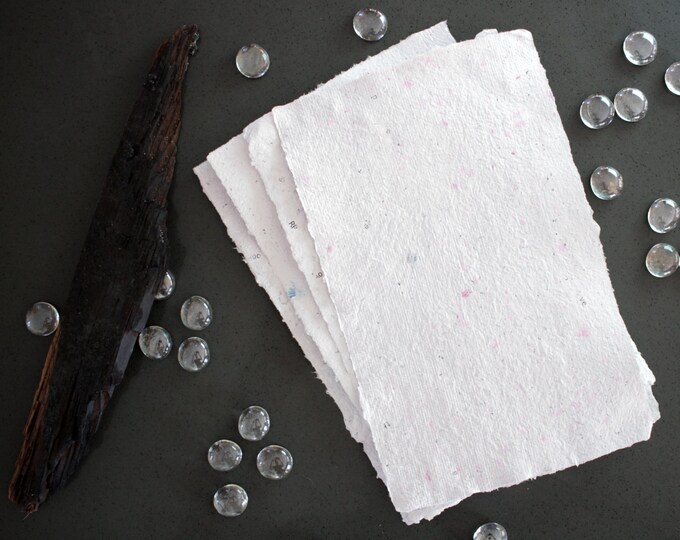 Handmade Paper: Set of 10 Hand Pressed Paper Sheets Made From Recycled ...