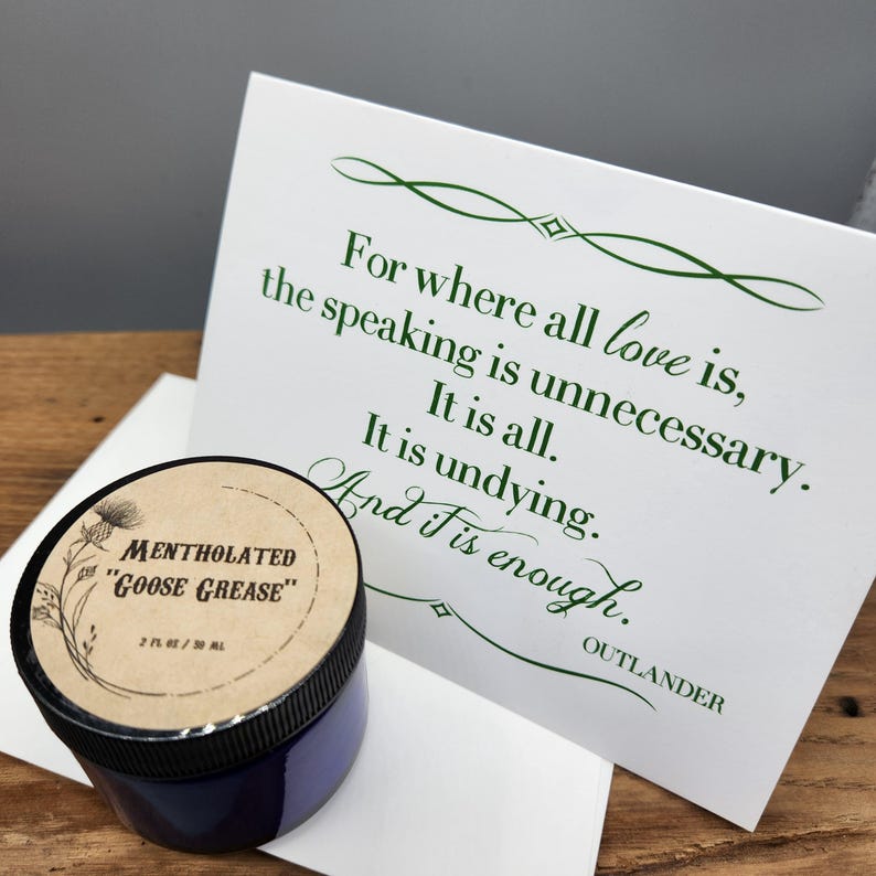 Mentholated "goose Grease" Balm – Outlander Inspired Botanical Cooling ...
