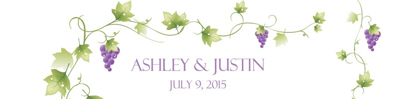 Vineyard Grape Vine Wedding Water Bottle Labels Great for Engagement ...