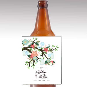 Flower Trees and Mason Jars Wine / Beer Bottle Labels Great for ...