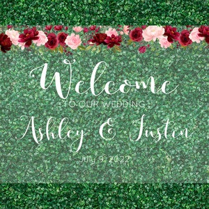 Blush & Burgandy Themed Welcome Sign Great for Wedding Receptions ...