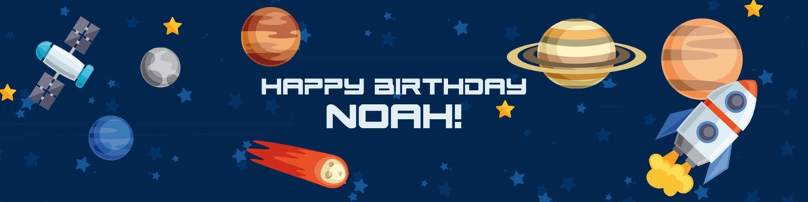 Space Theme Kids Birthday Water Bottle Labels Great for All - Etsy