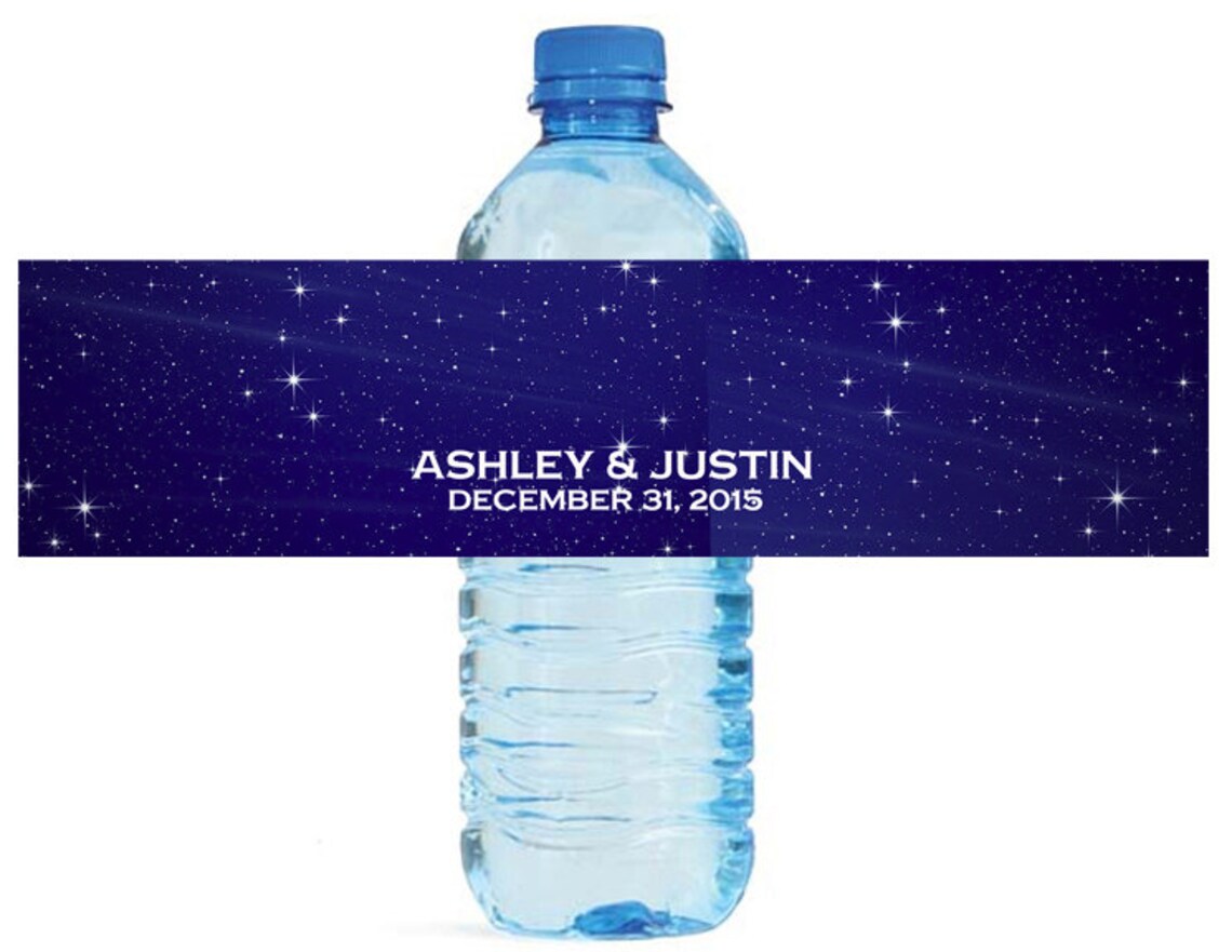 Night Stars Water Bottle Labels Great for Engagement Bridal Shower ...