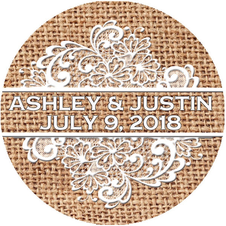 Burlap and Lace 2 Favor Labels Great for Personalizing - Etsy