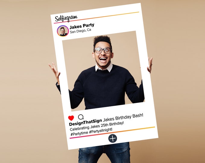 Instagram Photo Booth Prop Template, Instagram Photobooth Canva ...