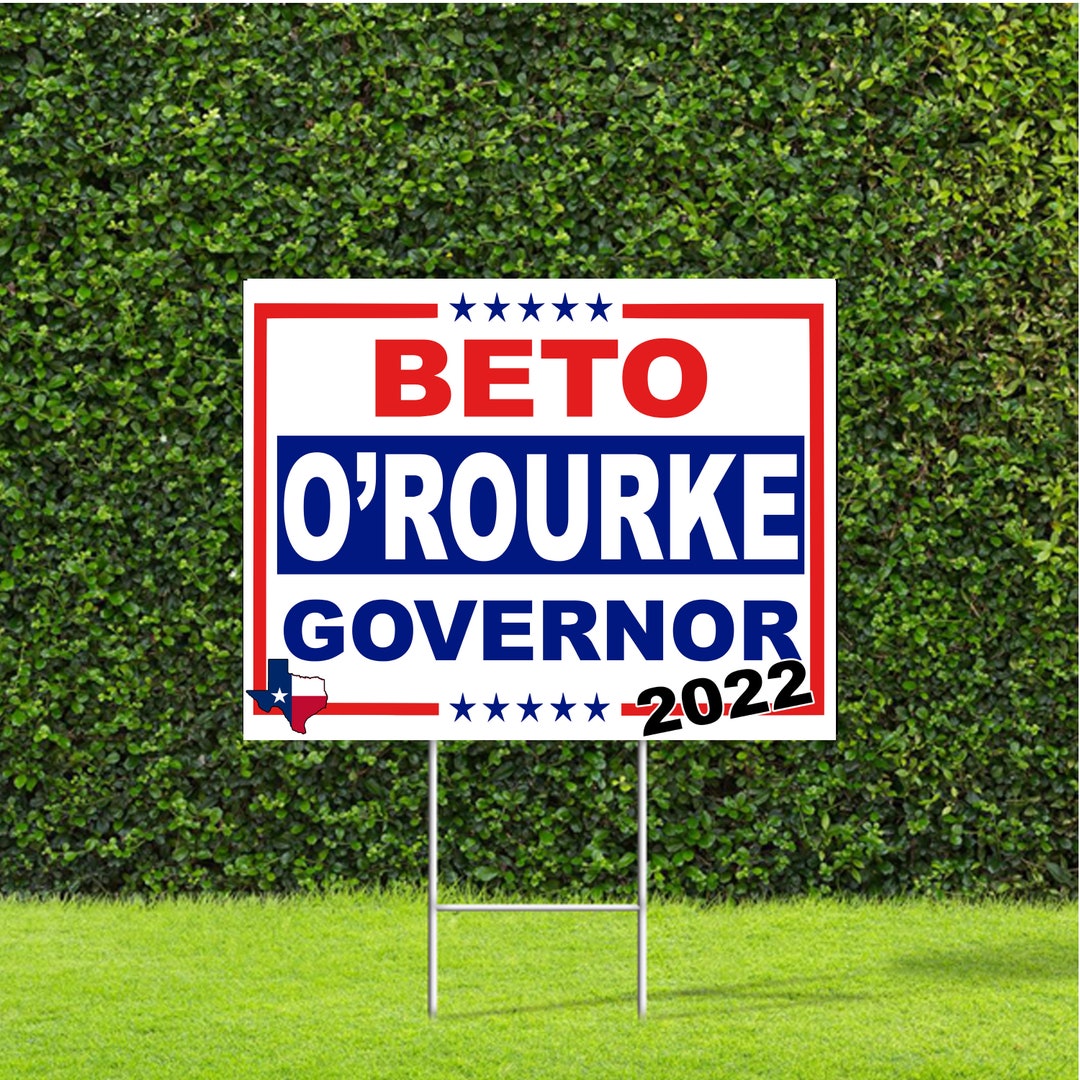 Beto O'rourke Texas 2022 Governor Election Race Red White & Blue Yard ...