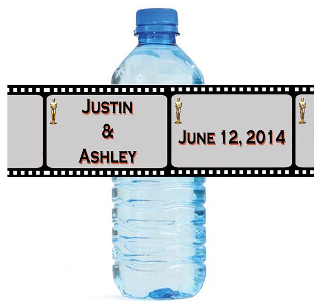 Movie Theme Style Wedding Anniversary Shower Water Bottle Labels Great ...