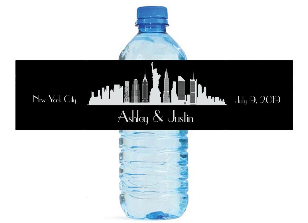 New York City Destination Wedding Water Bottle Labels Great for ...