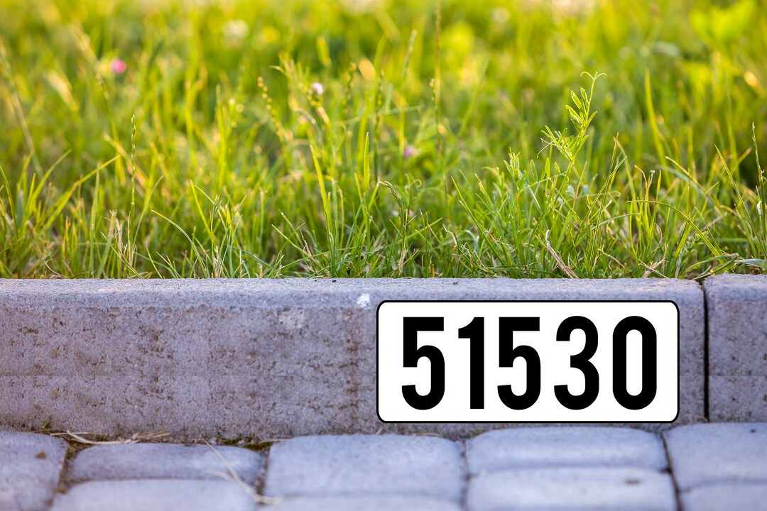 Custom Curb Number Self Adhesive Very Durable Aluminum Backing 5"x18 ...