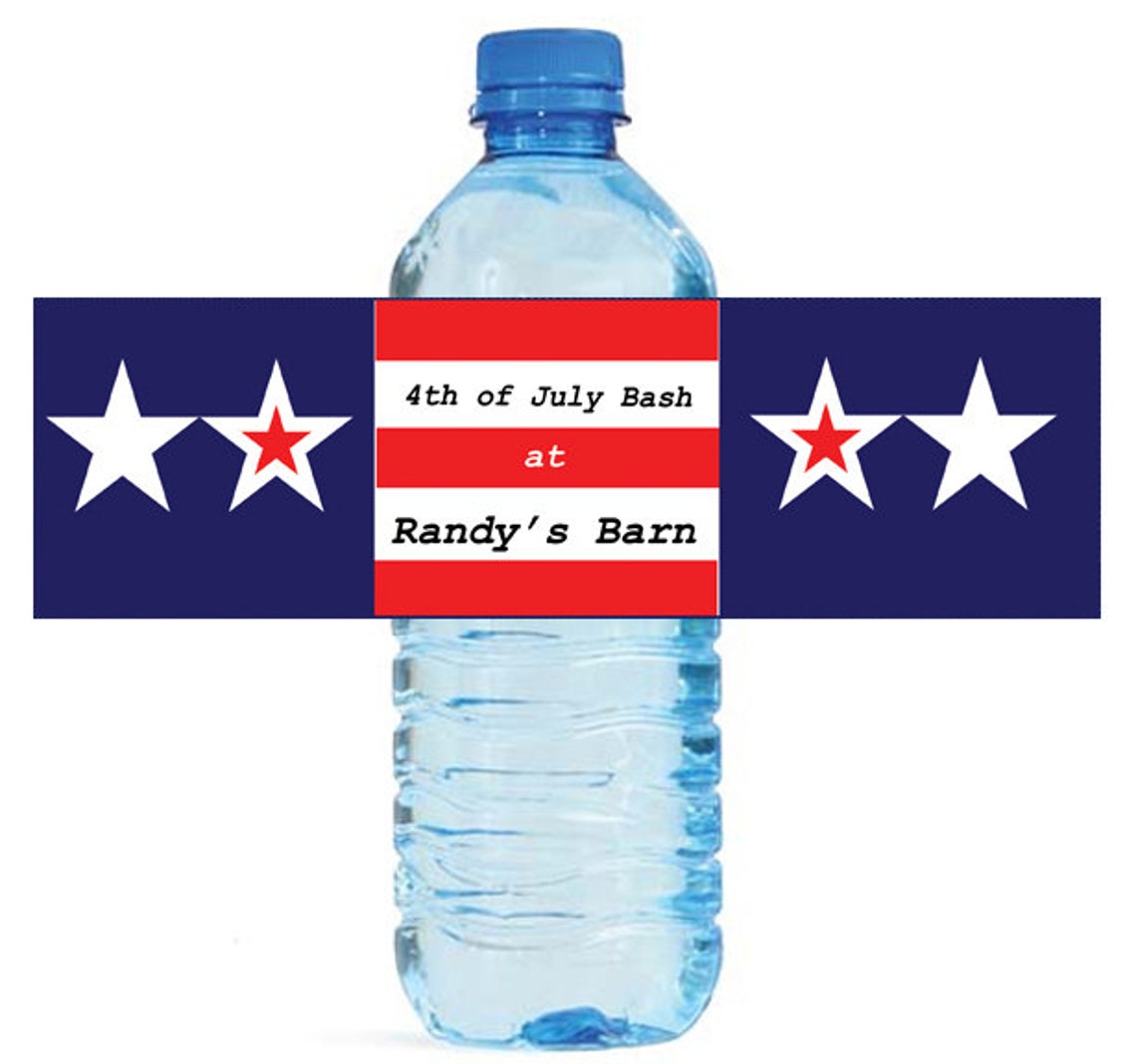 100 4th of July Independance Day Bash Water Bottle Labels | Etsy