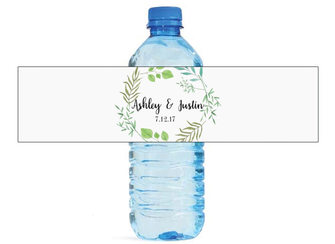 Summer Leaves White Background Wedding Water Bottle Labels Great for ...