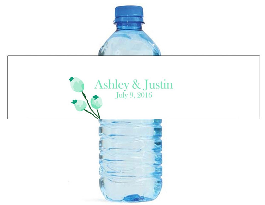 Flower Bulbs Floral Wedding Water Bottle Labels Great for Engagement ...